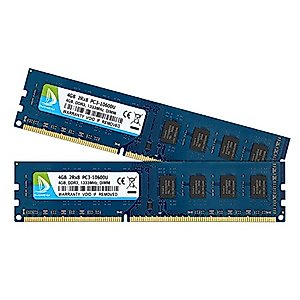 DUOMEIQI PC3 10600 DDR3 1333MHz Ram 8GB(2 X 4GB) PC3-10600U DIMM Memory DDR3-1333 Ram 8GB 1333mhz UDIMM 2RX8 CL9 1.5V 240 Pin Non-ECC Unbuffered for Desktop Computer Memory Module Upgrades
