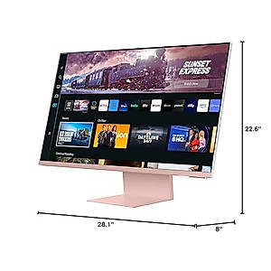 SAMSUNG 27" M80C UHD HDR Smart Computer Monitor Screen with Streaming Wireless Remote PC Access, Alexa Built-in (LS27CM80PUNXZA), Sunset Pink