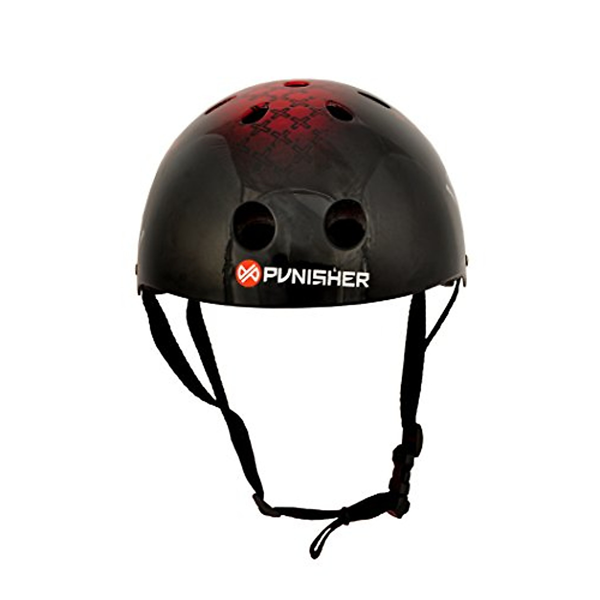 Punisher Skateboards Ranger 11 Vent Multi Sport Skateboard and BMX Helmet Youth Size Medium Includes Extra Helmet Pads, black (9213)