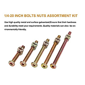 binifiMux Baby Bed Crib Screws Hardware Replacement Kit, 100pcs 1/4-20" Crib Hardware Screws Barrel Nuts Replacement Kit for Cot Chairs Furniture