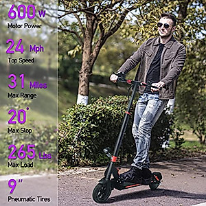 JOYOR G5 Electric Scooter for Adults, 24 MPH&31 Miles Long Range,48V 13Ah 600W Motor,9 Inch Tires Foldable Electric Kick Scooter