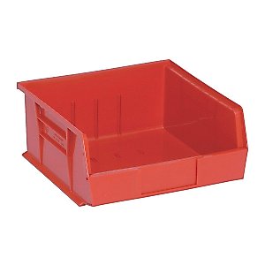 Quantum QUS235RD Ultra Stack and Hang Bin, 10-7/8" Length x 11" Width x 5" Height, Red, Pack of 6