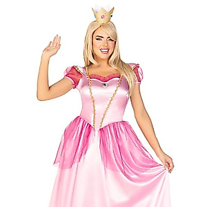 Leg Avenue 2 Piece Classic Pink Princess Full Length Ball Gown Costume Set with Gloves for Women, Large