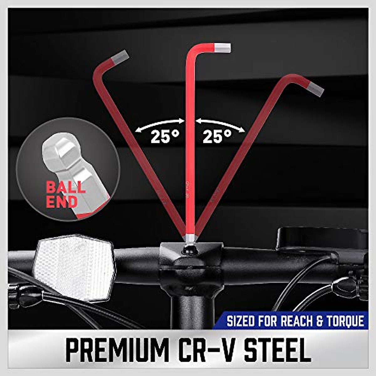 HORUSDY Hex Key Allen Wrench Set, SAE & Metric Star Long Arm Ball End Hex Key Set, Industrial Grade Allen Wrench Set