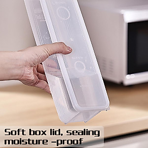 Voittozege 6 Pack Pasta Storage Containers with Lid Clear Spaghetti Storage Container Organizer 3 x 12 x 3inch Stackable Long Noodle Holder for Storing Pasta Spaghetti Candy - Food Storage BPA Free