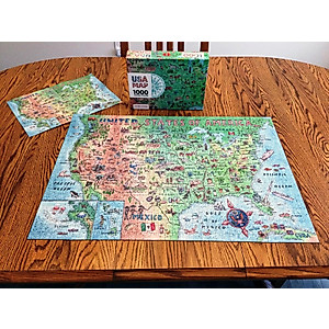 A2PLAY USA Map Puzzle 1000 Piece for Adults, United States of America, Patriotic Jigsaw Puzzle & Bonus Fact Poster, Premium Materials, 27.5 x 19.7 in
