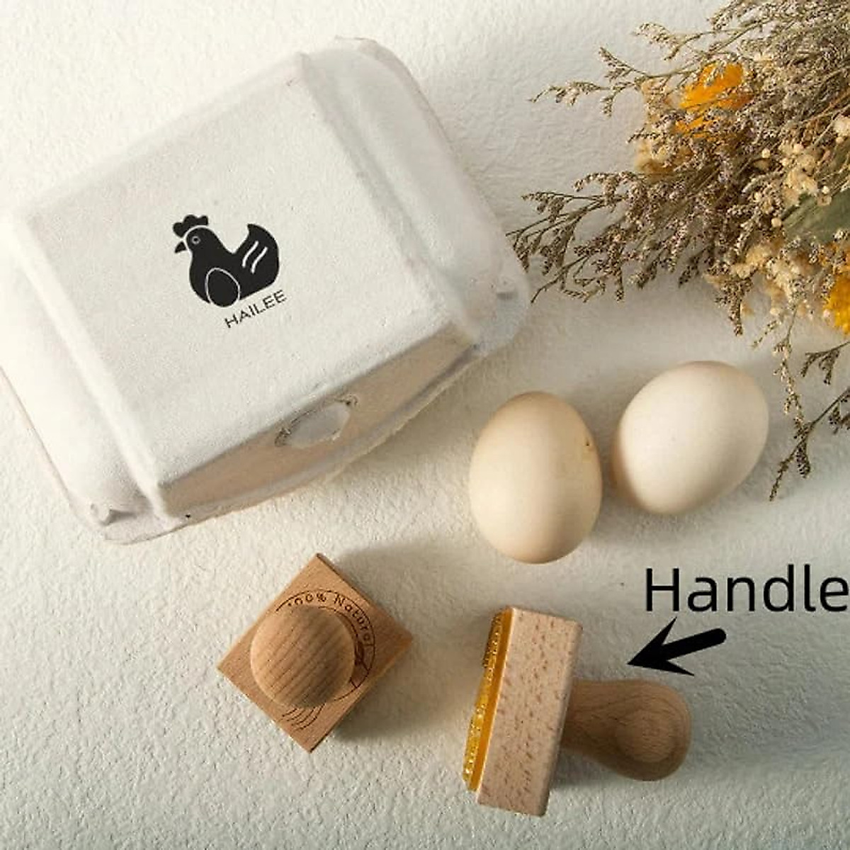 Custom Wooden Egg Box Stamps, Personalized Rubber Egg Box Stamps, Fresh Egg Box Stamps, Farm Box Stamps, Chicken Coop with Handle & Print