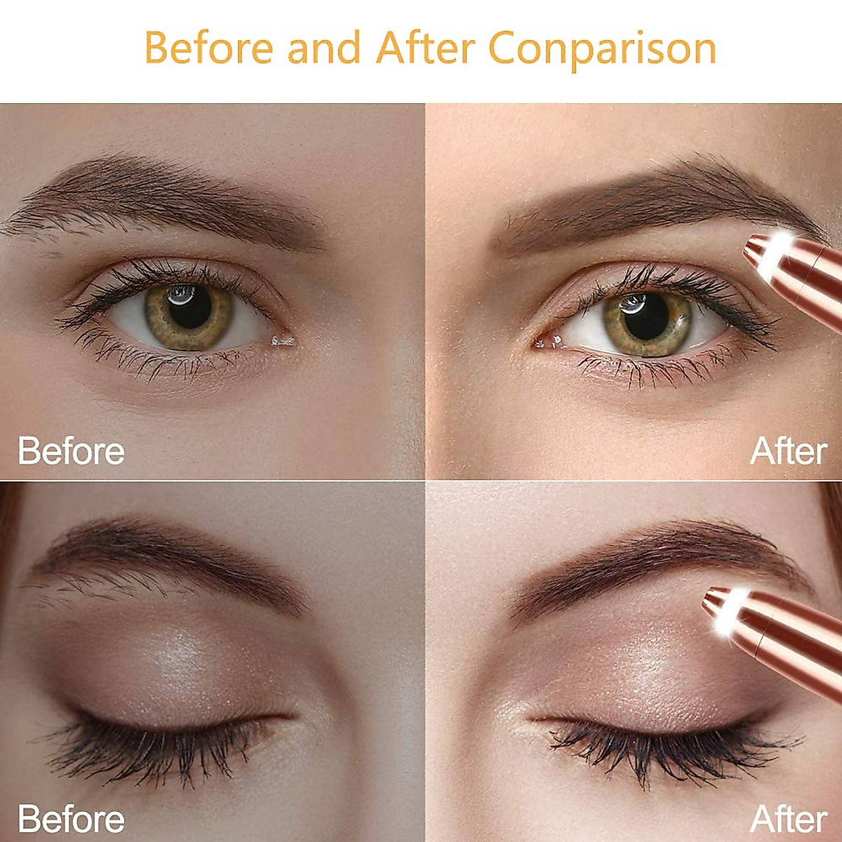 Rechargeable Eyebrow Trimmer Painless Precision Eyebrow Hair Remover Portable Electric Eyebrow Razor Tool for Women