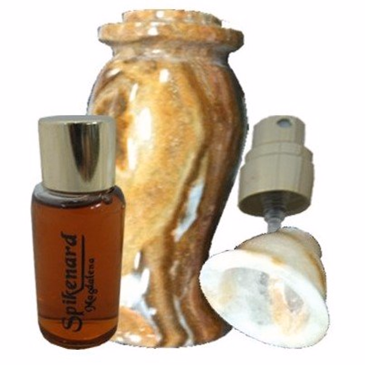 Shofars From Afar Genuine Alabaster Box 6.5" Tall w/ 30ML Spikenard Magdalena Perfume