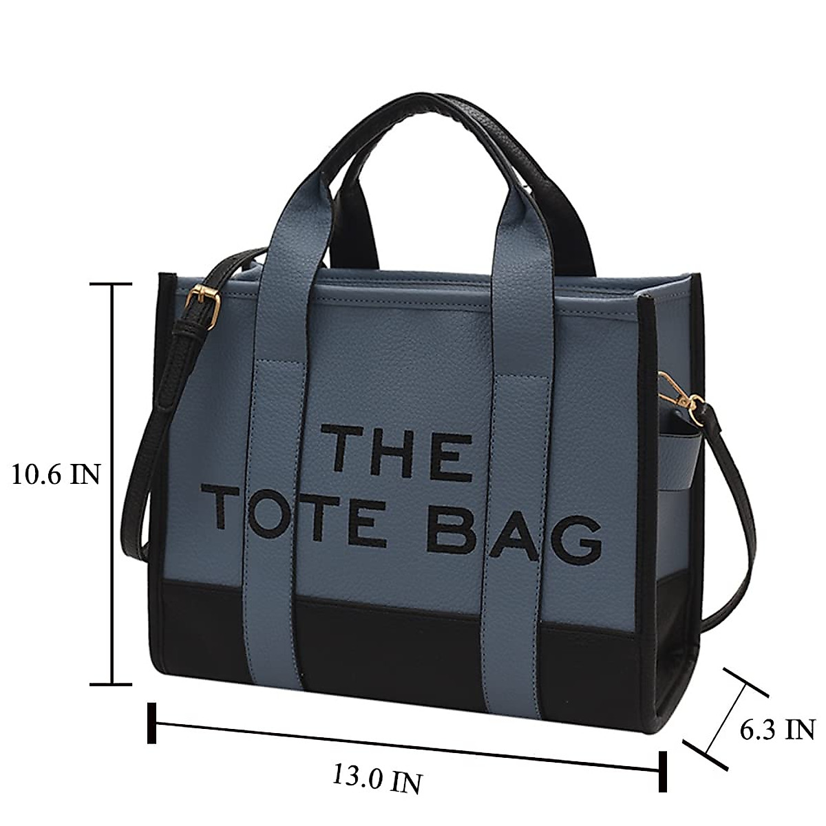 The Tote Bag for Women Large Leather Tote Bag Dupes Top Handle Crossbody Handbags Blue Black