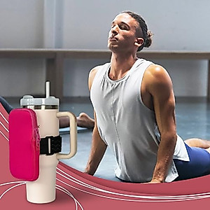 Water Bottle Pouch for Stanley, Water Bottle Accessories, Stanley Fanny Pack, Stanley Tumbler Accessories, Stanley Cup Pouch, Gym Accessories for Women, Stanley 40oz Accessories - Hot Pink