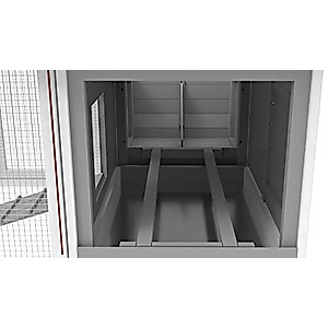 Ware Pet Products 82" Rustic Barn Chicken Coop with Run, Full-Size Metal Pull Pan, Exernal Nest Boxes, Roost Bars and Durable Shingle Roof