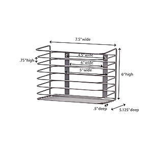 Household Essentials Door Mount Cabinet Organizer, Steel Wire Basket, Attractive Nickel Powder Coating, Great for Saving Space, Mounts to Solid Surface with Hardware Included