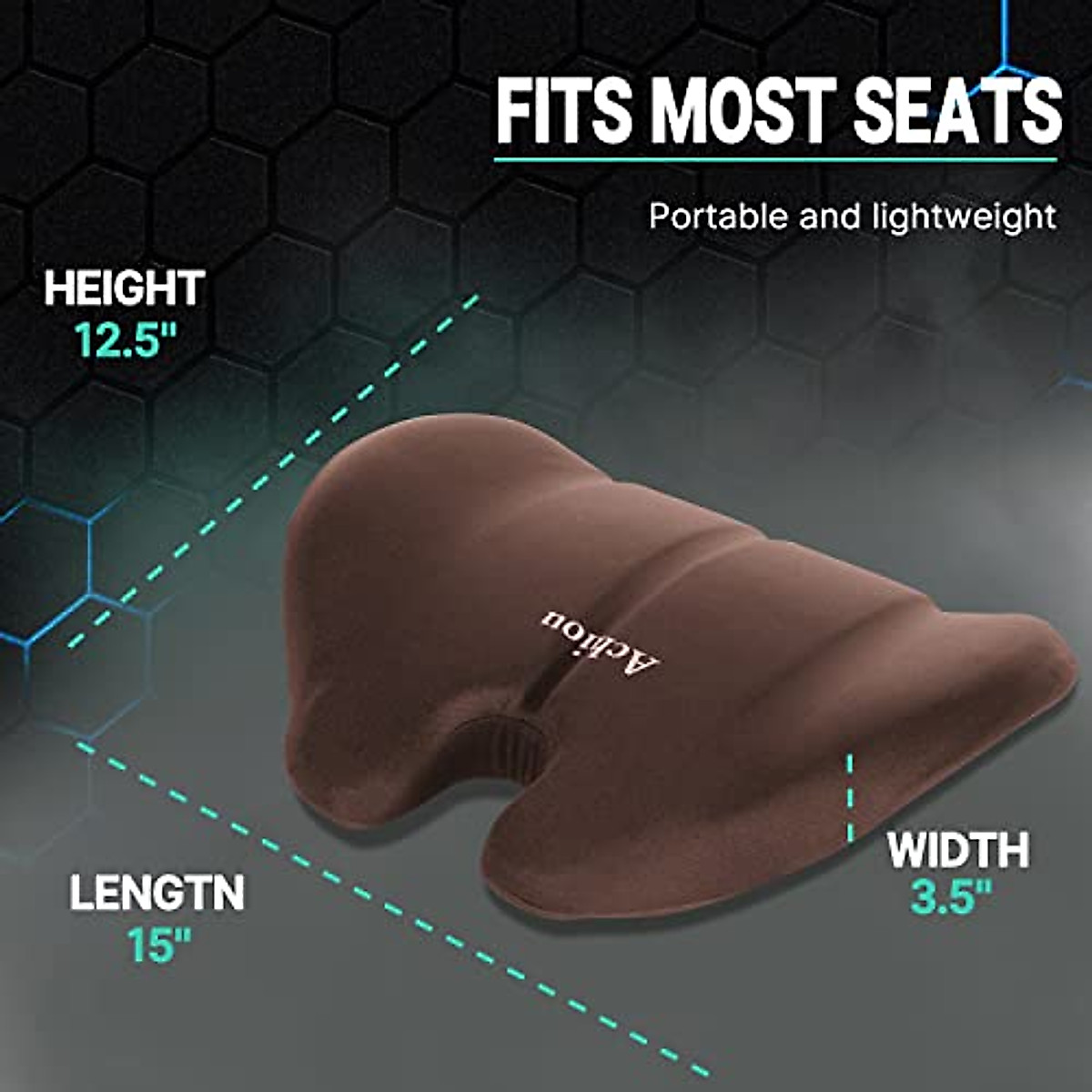 Achiou Lumbar Support Pillow for Office Chair, Back Support Pillow for Back Pain Relief, Car Seat Computer Gaming Chair Pad, Memory Foam Back Cushion, Improve Posture Cushion
