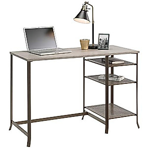 Sauder Center City Desk, L: 46.93" x W: 20.79" x H: 30.00", Champagne Oak Finish