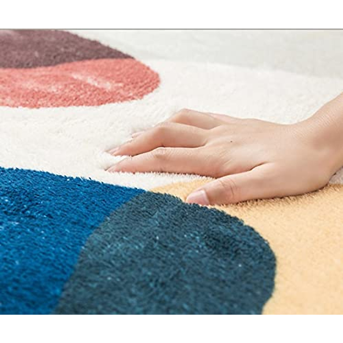 Black White Wavy Line Round Area Rug for Livingroom 3ft Statement Fluffy Pattern Bedroom Playroom Dining Room Carpet Machine Washable Bathmat Laundry Mat Indoor Throw Rugs