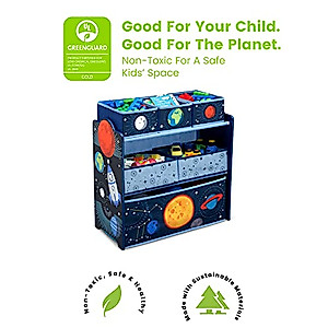 Delta Children Space Adventures Design & Store 6 Bin Toy Storage Organizer - Greenguard Gold Certified, Blue