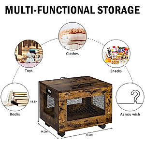 X-cosrack Rolling File Cabinet, Hanging File Organizer Box with Lid for Home Office, Small Filing Cabinet with Wheels Under Desk, Mobile Files Storage Cart, Letter & Legal Size