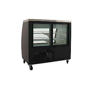 PEAKCOLD Small Curved Glass Deli Case; Meat or Seafood Display Showcase; 48" W