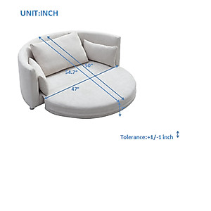 Holaki Foldable Sofa Bed, Folding Sleeper Couch Circular Floor Sofa Bed with 3 Pillows, Multi-Functional Futon Couch Convertible Loveseat Sofa Lazy Sofa Couch for Balcony Living Room (Beige)
