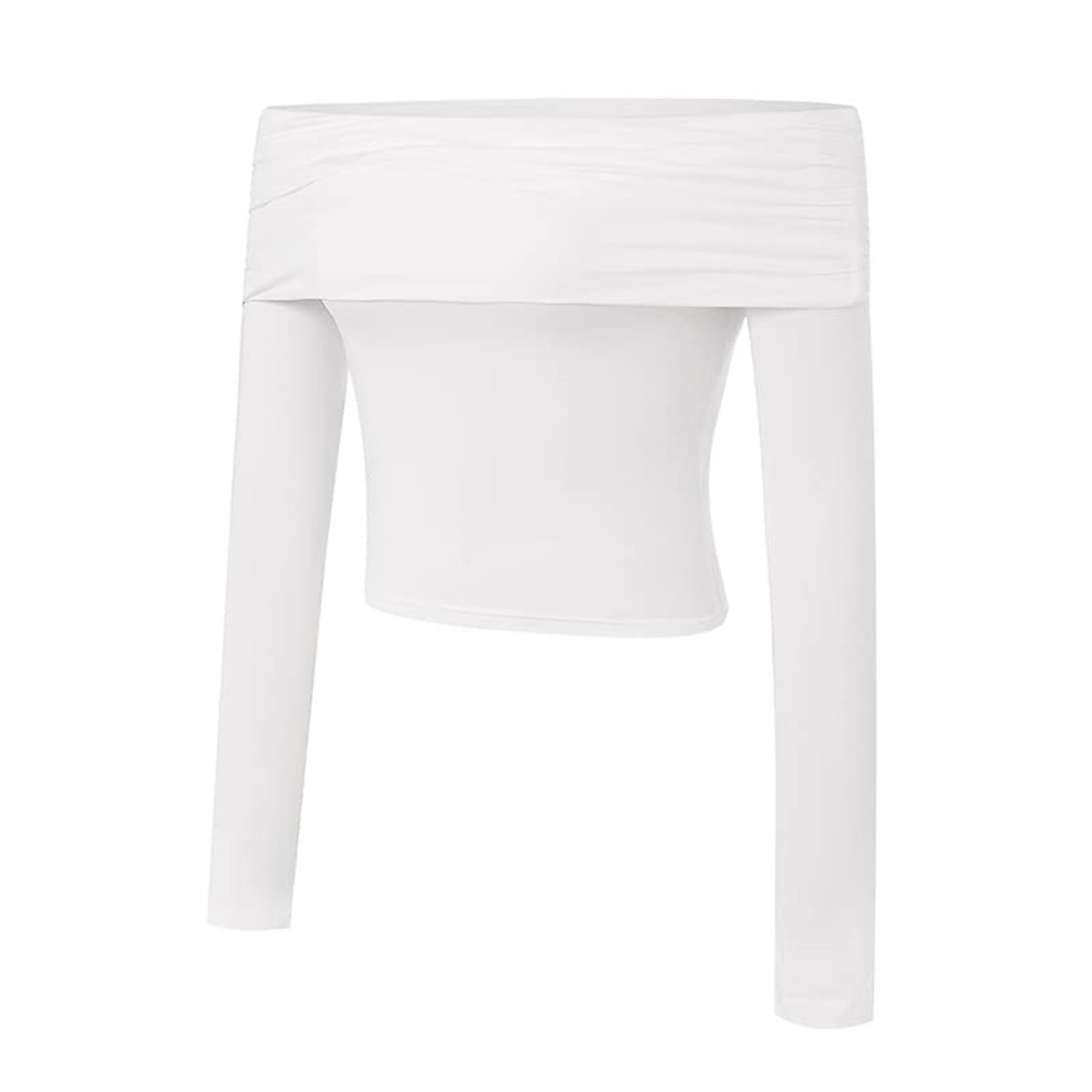 Y2k Sexy Off Shoulder Cropped T-Shirt Long Sleeve Bodycon Crop Tee Tops Aesthetic Streetwear