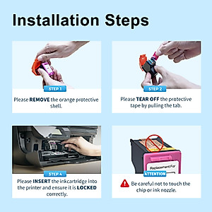 TEINO Remanufactured Ink Cartridge Replacement for HP 65 65XL 65 XL use with HP Envy 5055 5052 5058 DeskJet 3755 2655 3752 3720 3722 3723 3758 2652 2622 2624 Printer (Black Tri-Color, Combo Pack)