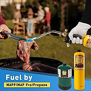 KOMAN Propane Torch Head Kit with 3 Nozzles, High Intensity Trigger Start MAPP Gas Torch with Self Ignition, Welding Torch Head by MAPP, MAP/PRO,for Soldering,Brazing,Stripping Paint(CSA Certified)