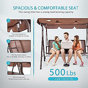 VIVOHOME 16ft Inflatable Blow up Mega Movie Projector Screen with 3-Seater Outdoor Adjustable Canopy Swing Chair