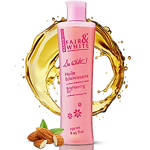 FAIR & WHITE So White Body Oil, 250ml / 8.45fl.oz - with Vitamin E, Almond Oil and 'Lumiskin', Hydrating Formula for Wrinkles, Dryness and Dark Spots
