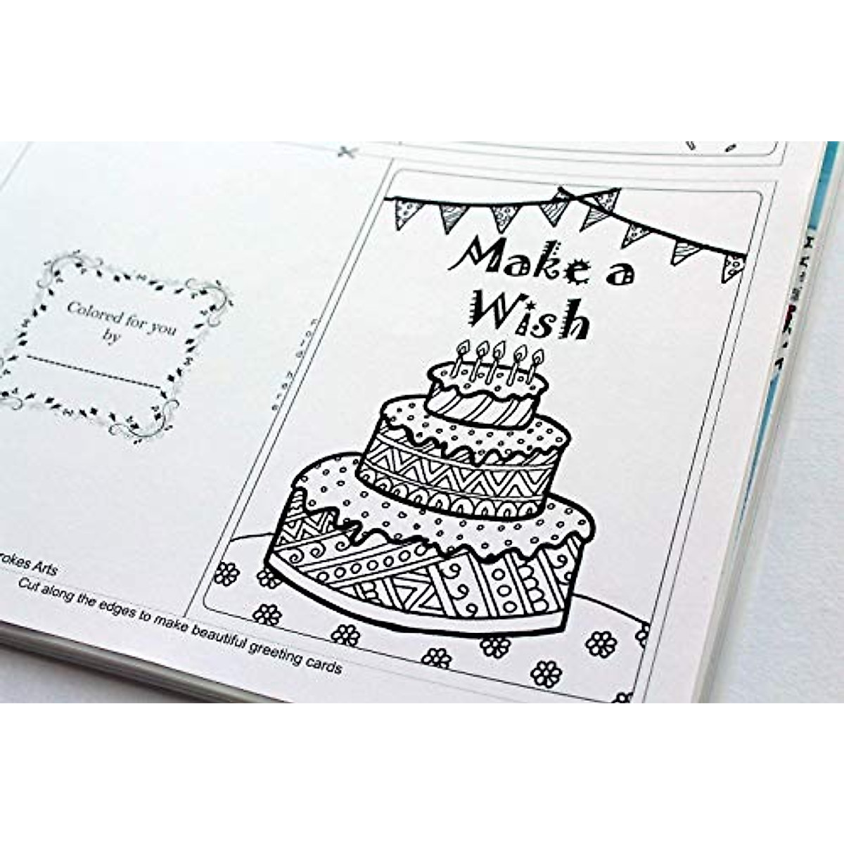 Coloring book of greeting cards: 24 handmade foldable cards to color | Premium Handmade Paperback Spiral Bound Coloring Book | Art and Sip Party, DIY Kit, Party favor | Easy & fun drawings to color