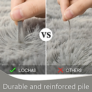 LOCHAS Ultra Soft Indoor Modern Area Rugs Fluffy Living Room Carpets for Children Bedroom Home Decor Nursery Rug 6x9 Feet, Gray
