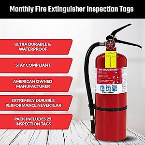 4-Year Fire Extinguisher Inspection Tags - Waterproof, Durable 25 Pack