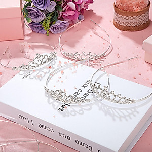 Yuefunny 24 Pcs Crystal Tiara Headbands for Women Princess Headband Silver Crown with Combs Crown Headband for Pageant Bridal Prom Party Gifts(Elegant,Silver)