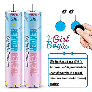 Gender Reveal Party Supplies Confetti Cannons 4-piece Pack (4 Blue) 12 inch