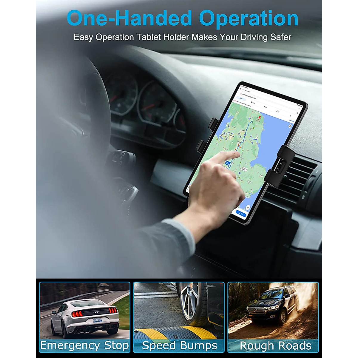 woleyi Car Vent Tablet Mount, Air Vent Clip Tablet Holder for Car with Adjustable Metal Hook Clamp, Compatible with iPad Pro/Air/Mini, Galaxy Tabs/Z Fold, iPhone, More 4.7-13" Cell Phones and Tablets