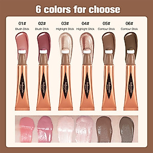 Liquid Blush Stick, Multi-Use Blush Beauty Wand Makeup for Face Cheeks, Silky & Smooth Waterproof Matte Liquid Blush Stick with Cushion Applicator, Natural Looking Face Tint Blush Makeup(#02 Blush)