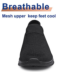 YHOON Womens Walking Shoes Non Slip Running Shoes Breathable Workout Shoes Lightweight Gym Sneakers Zapatos para Mujer Black Size 9.5