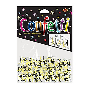Beistle Eiffel Tower Confetti Table Decoration International Paris French Theme Party Supplies, One Size, Black/Gold/Silver