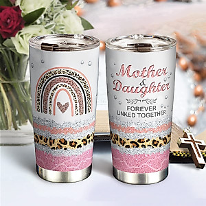 20oz Mother and Daughter Tumbler, Grandma, Mother Gifts, Coffee Thermos for Women, Stainless Steel Double Wall Vacuum Insulated Coffee Mug, Travel Cup with Lid