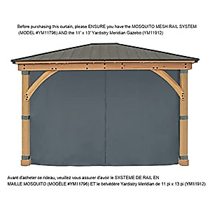 APEX GARDEN Replacement 4-Side Curtain for 11 ft. x 13 ft. Meridian Gazebo (Grey)