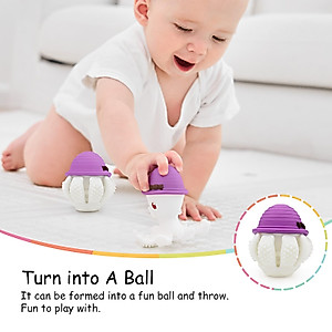 Baby Teething Toys for Babies 6-12 Months, Mombella Octopus Baby Teether 12-18 Months, Soft Silicone Infant Teething Toys 6-9 Month Old, Kids Chew Toy to Soothe Sore Gums, BPA FREE Baby Gift, Purple