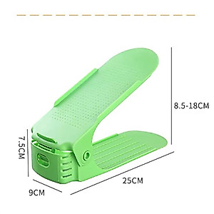 ZANBANG Shoe Slots Organizer 10Pcs,50% Space-Saving Shoe Stacker Storage Adjustable ZML-283 (Black)