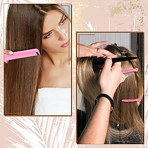 22 Pieces Magnetic Wrist Sewing Pincushion with Hair Braiding Tools - Stainless Steel Pintail Rat Tail Comb, Wide Teeth Alligator Sectioning Clip, Hair Parting Ring Tool, and Pin Wristband (Pink)