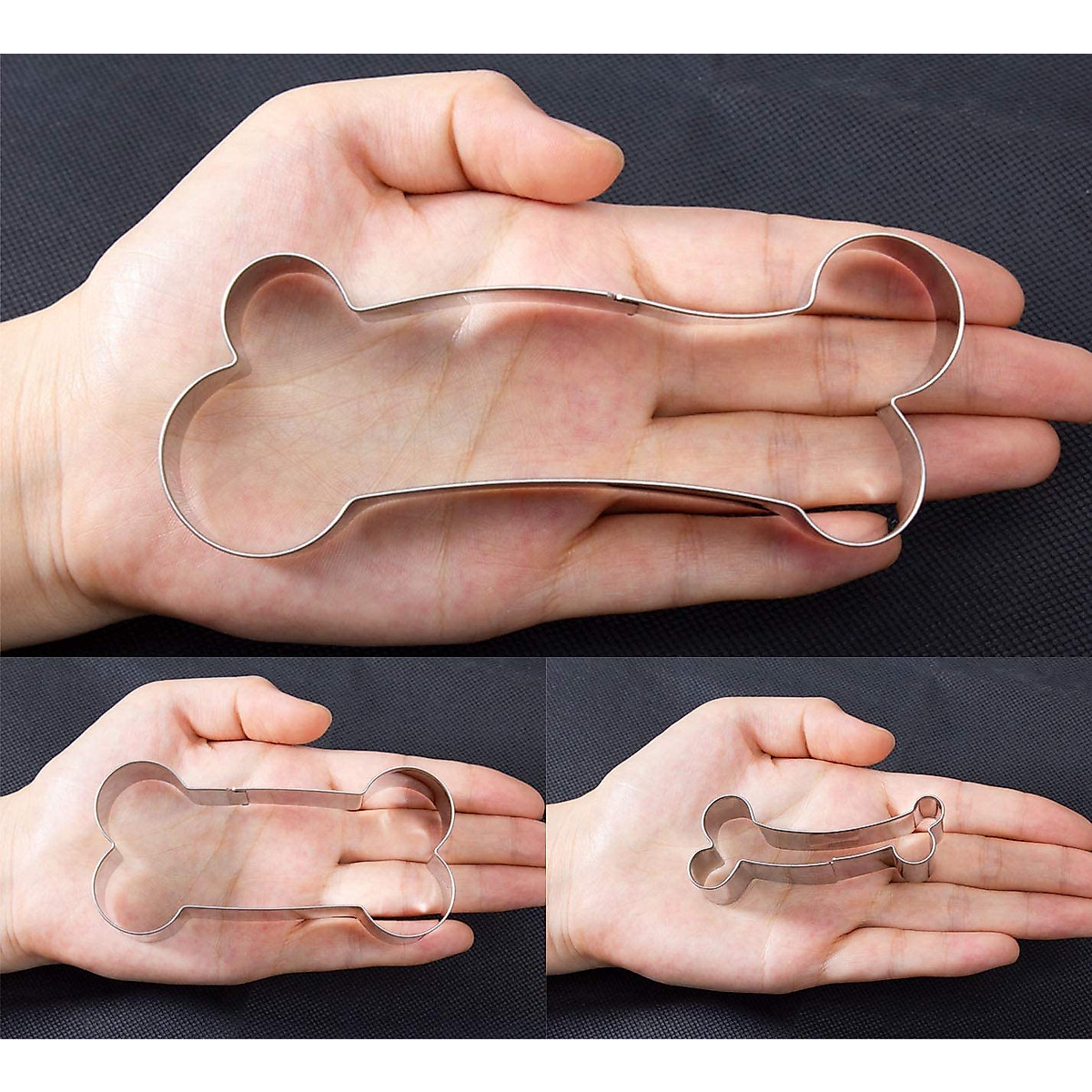 Dog Bone/Dog Biscuit Cookie Cutters for Homemade Treats, 6 PCS set Boxed package. 5." 4" 3.5" 2", 4.8" 3" stainless steel