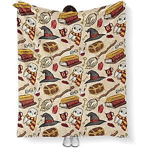 Hgcar Wizard Magic Blanket - Premium Flannel, 3D Printed Pattern, Comfortable Blanket for Bedroom Sofa Bed Car (50 * 60 in)
