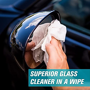Invisible Glass 90166-6PK Lint-Free and Ammonia-Free Large Glass Cleaning Wipes are Tint Safe Enjoy Streak Free Windows, Mirrors, and Glass for Home and Auto, Pack of 6