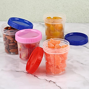 XSEINO 24 Pack 4oz Salad Dressing Container to Go,Small Containers with Lids Leakproof Condiment Containers with Screw Lids Reusable Stackable Plastic Dip Sauce Containers