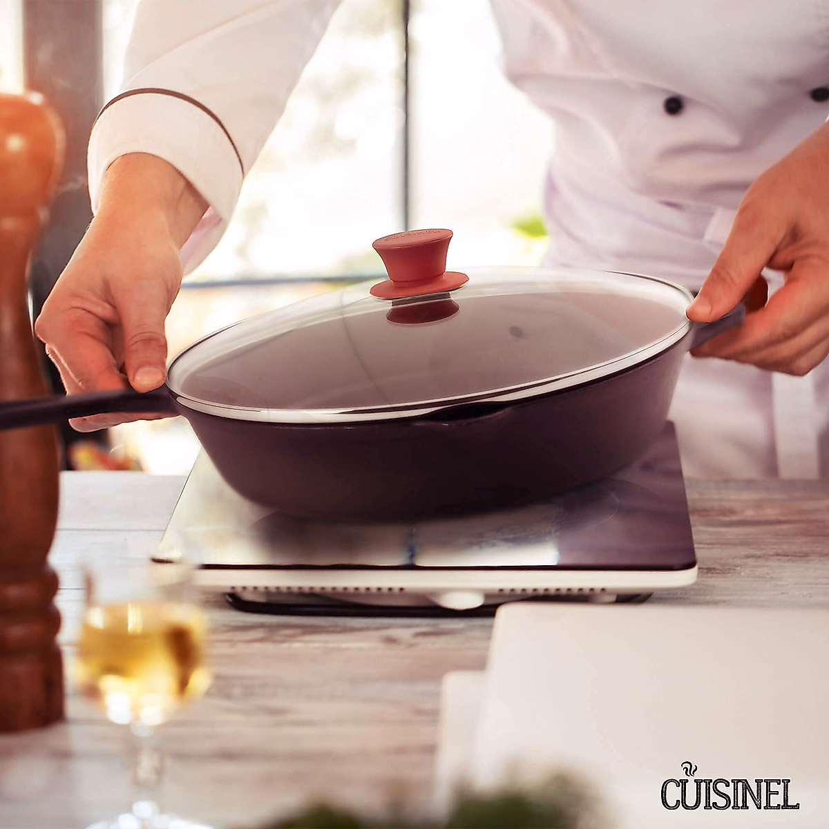 Glass Lid - 12"-inch/30.48-cm/308mm - Compatible with Lodge - Fully Assembled Tempered Replacement Cover - Oven Safe for Skillet Pots Pans: Universal for all Cookware: Cast Iron, Stainless, Non-Stick