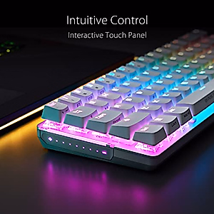 ASUS ROG Falchion Ace 65% RGB Compact Gaming Mechanical Keyboard, Lubed ROG NX Red Switches & Switch Stabilizers, Sound-Dampening Foam, PBT Keycaps, Wired with KVM, Three Angles, Cover Case-White