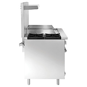 Kratos 36" Wide Commercial Gas Range with 24" Griddle, 2 Burners, and Full Size Oven, Stainless Steel Range for Restaurants, 130,000 BTU, Liquid Propane (29Y-047-LP)